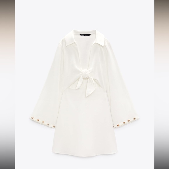 Zara | Dresses | Nwt Zara Knotted Linen Blend Shell Dress Xs | Poshmark